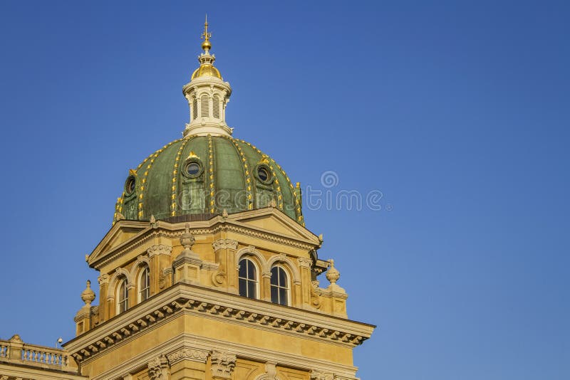 Iowa State Capitol Building in Des Moines Stock Photo - Image of ...