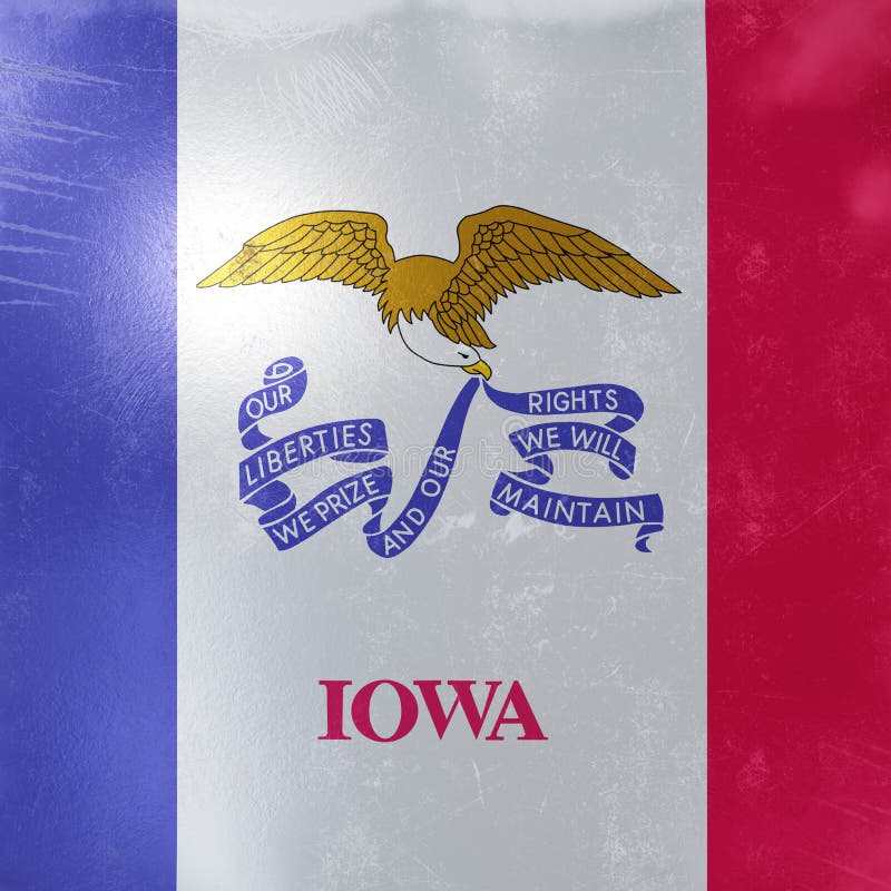 Old Iowa State flag stock illustration. Illustration of symbol - 106944427