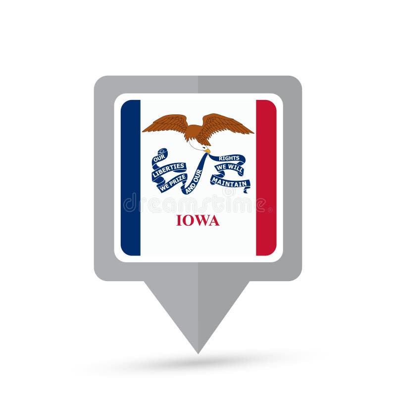 Iowa state flag map icon stock vector. Illustration of national - 164044917