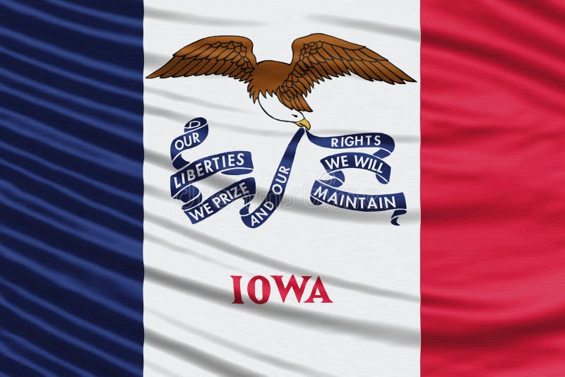 Iowa Flag on Map, Transparent Background Stock Illustration ...