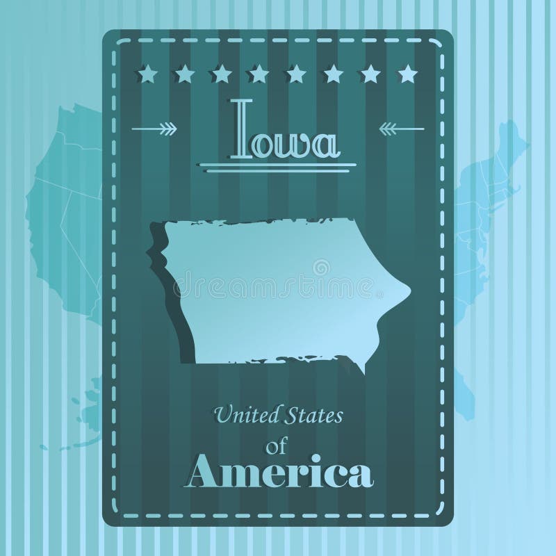 Iowa State Map. Vector Illustration Decorative Design Stock Vector ...