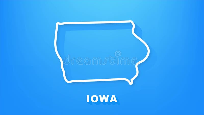 Iowa State Map Outline Animation. Motion Graphics. Stock Video - Video ...