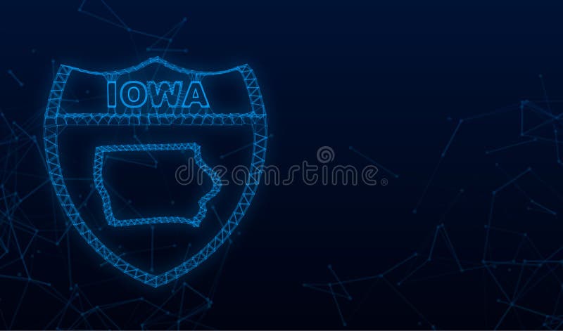 Iowa State Map Outline Plexus Icon. Vector Illustration Stock Vector ...