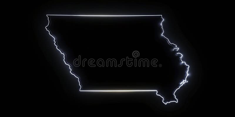 Iowa State Map Silhouette Black State Border Transparent Design for ...