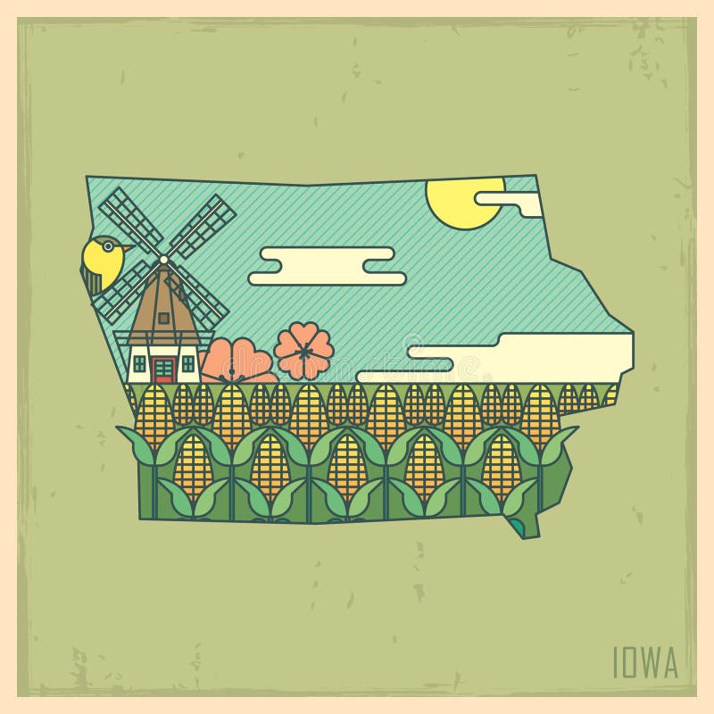 Iowa State Maps Stock Illustrations – 276 Iowa State Maps Stock ...