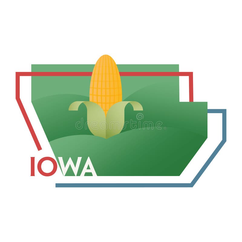 Iowa State Map. Vector Illustration Decorative Design Stock Vector ...