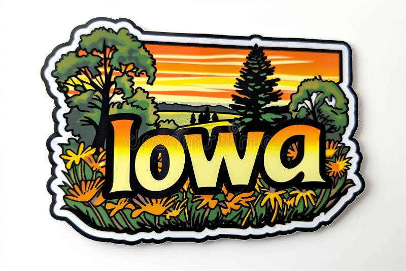 Iowa Sticker on Display stock photo. Image of memorabilia - 312383204