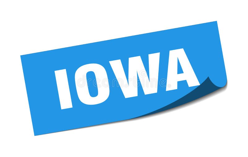 Iowa Sticker. Iowa Square Peeler Sign Stock Vector - Illustration of ...