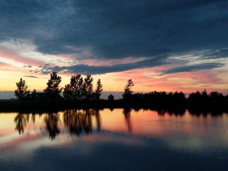 Iowa sunset stock photo. Image of pink, iowa, lake, beautiful - 120371284