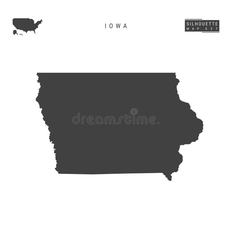 Iowa US State Vector Map Isolated on White Background. High-Detailed ...