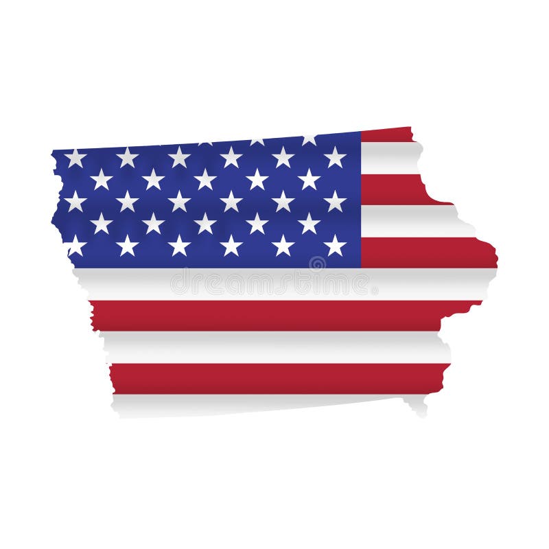 Iowa US State Flag Map Vector Isolated Stock Vector - Illustration of ...