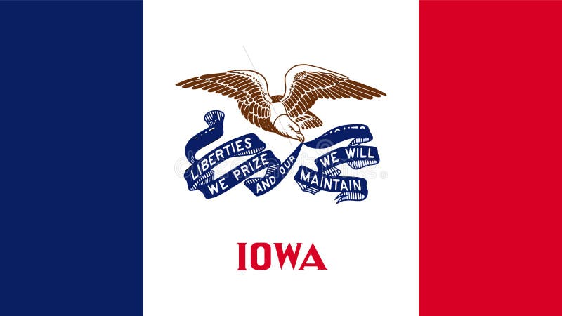 Iowa US State Flag Vector Illustration Stock Vector - Illustration of ...