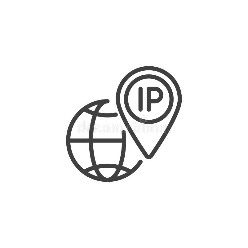 IP Address line icon stock vector. Illustration of symbol - 317359487