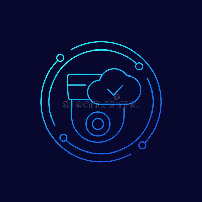 Ip Camera and a Cloud Line Icon, Vector Stock Vector - Illustration of ...