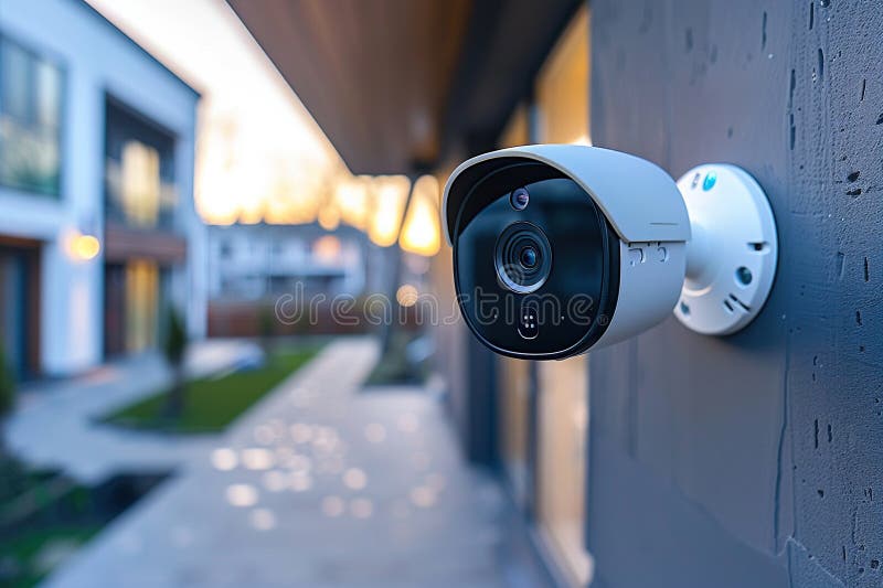 An IP CCTV Camera is Installed Outside the House for Property ...