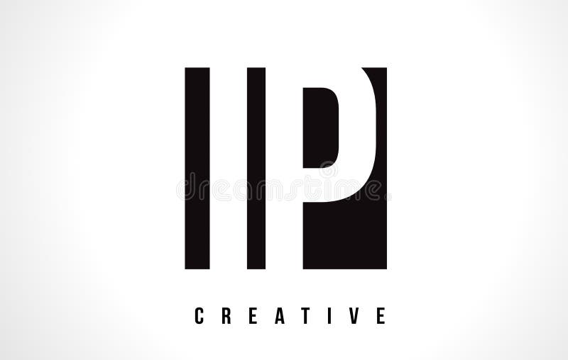 IP I P White Letter Logo Design with Black Square. Stock Vector ...