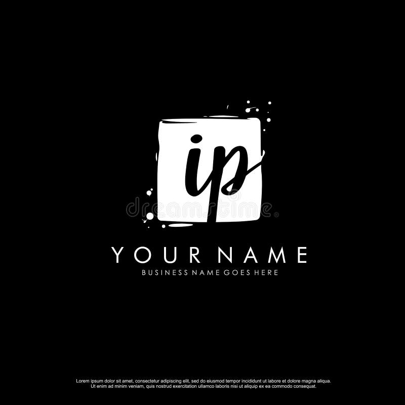 Initial IP Logo Template With Modern Frame. Minimalist IP Letter Logo ...