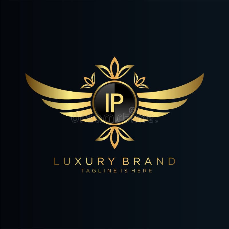 IP Letter Initial with Royal Template.elegant with Crown Logo Vector ...