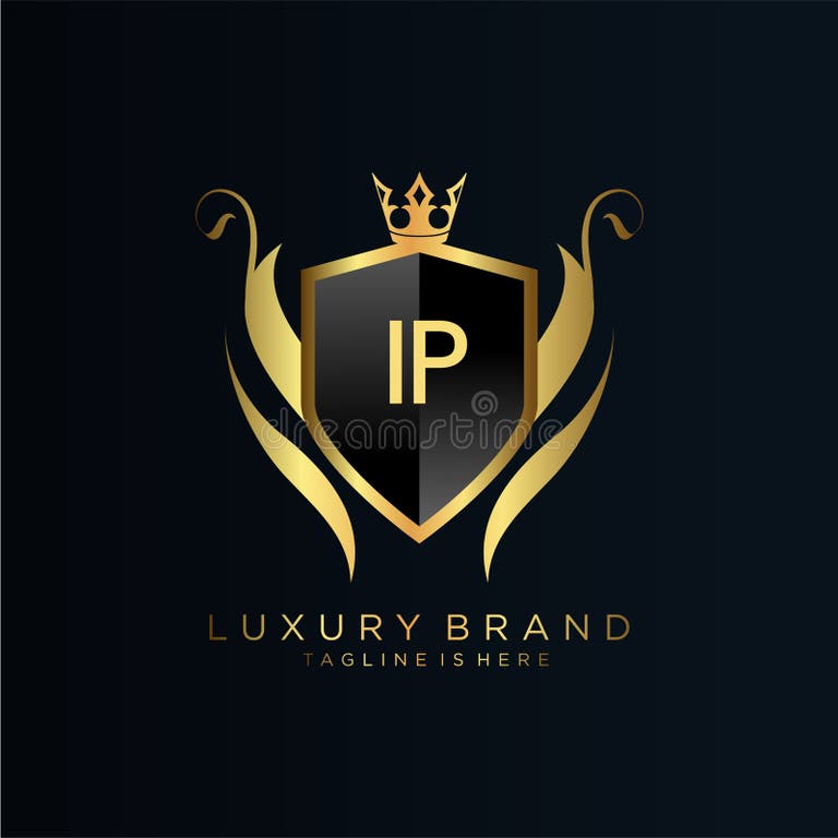 IP Letter Initial with Royal Template.elegant with Crown Logo Vector ...