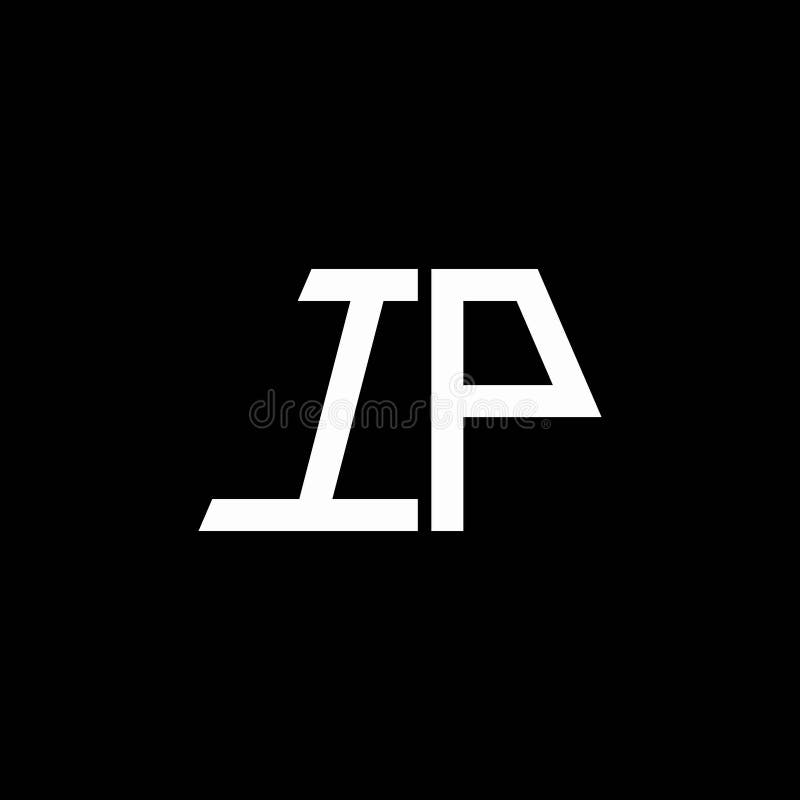 IP Logo Abstract Monogram Isolated on Black Background Stock Vector ...