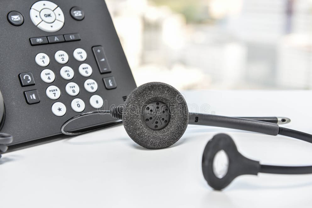 IP Phone and Headset Device Stock Photo - Image of communication ...