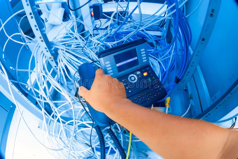 IP phone in network room stock photo. Image of technology - 67137076