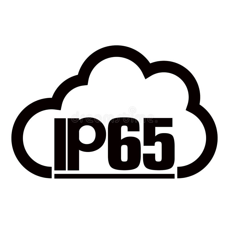 IP65 Protection Certificate Standard Icon. Water and Dust or Solids ...