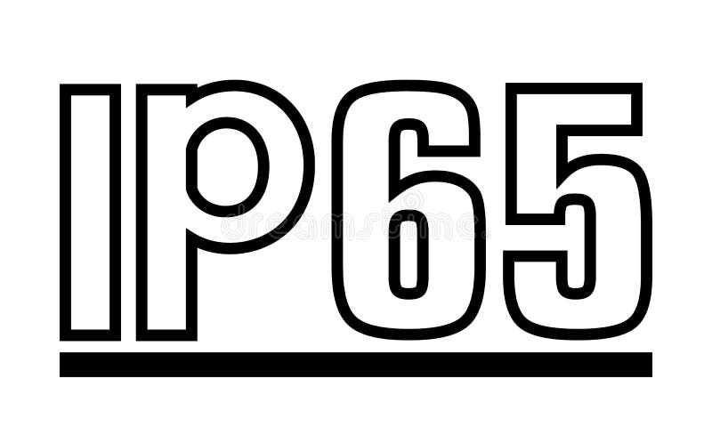 IP65 Protection Certificate Standard Icon. Water and Dust or Solids ...
