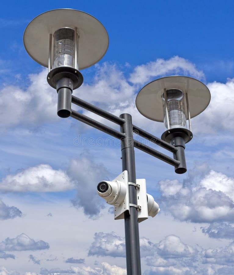 IP Security Camera and Led Street Lantern Stock Photo - Image of ...
