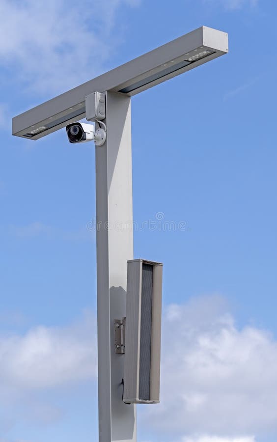 IP Security Camera and Led Street Lantern Stock Image - Image of ...