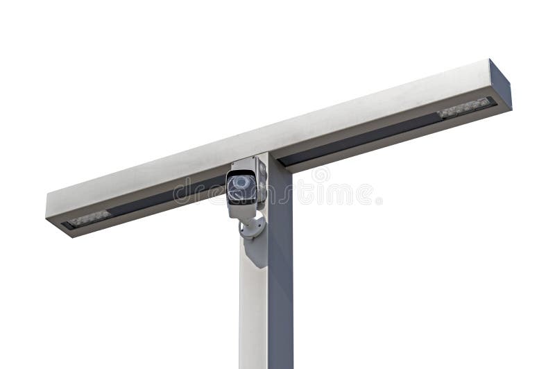 IP Security Camera and Led Street Lantern Stock Image - Image of lamp ...