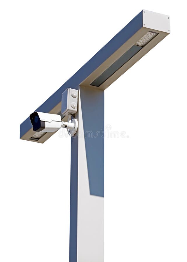 IP Security Camera and Led Street Lantern Stock Photo - Image of cctv ...