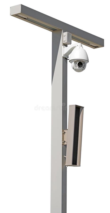 IP Security Camera and Led Street Lantern Stock Image - Image of camera ...