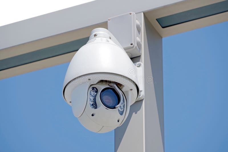 IP Security Camera and Led Street Lantern Stock Image - Image of ...
