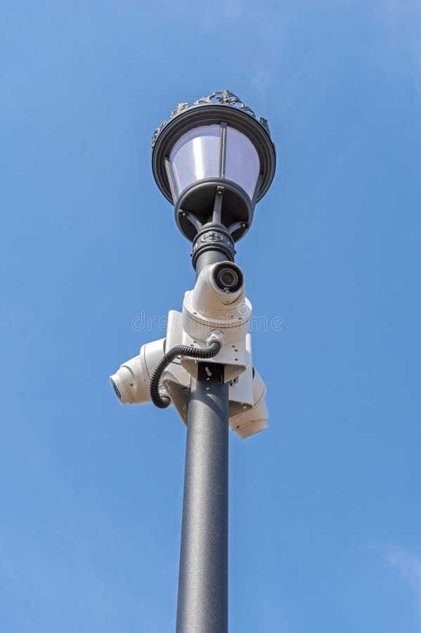 IP Security Camera and Led Street Lantern Stock Photo - Image of ...