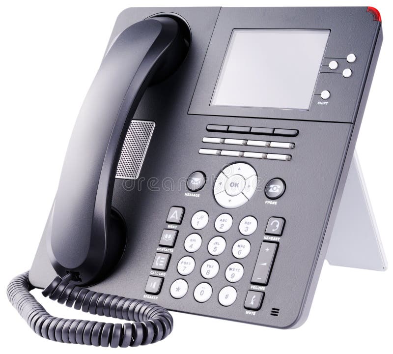 IP telephone on white stock photo. Image of call, keypad - 18239616