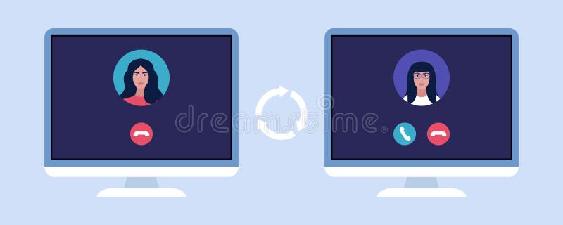 IP telephony stock vector. Illustration of friends, female - 201635701