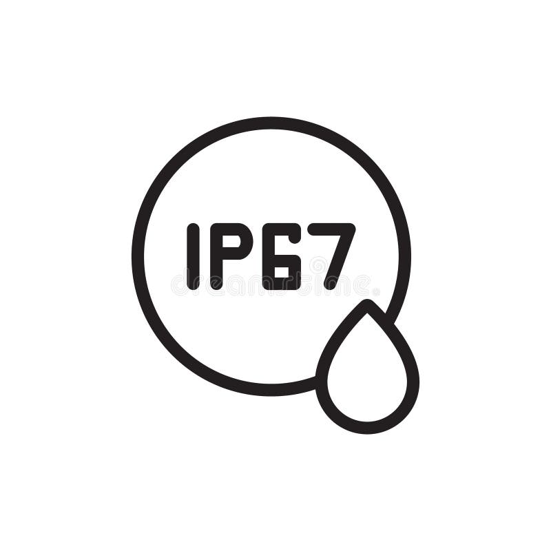 IP67 Waterproof Icon Outline Vector for Web Ui Stock Vector ...