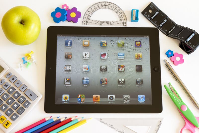Ipad 3 with School Accesories Editorial Photography - Image of ...