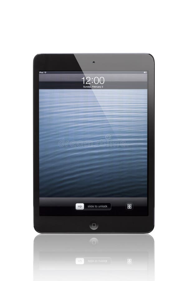 IPad Mini Black and Slate Whit Block Screen(Front Side) Editorial Stock ...