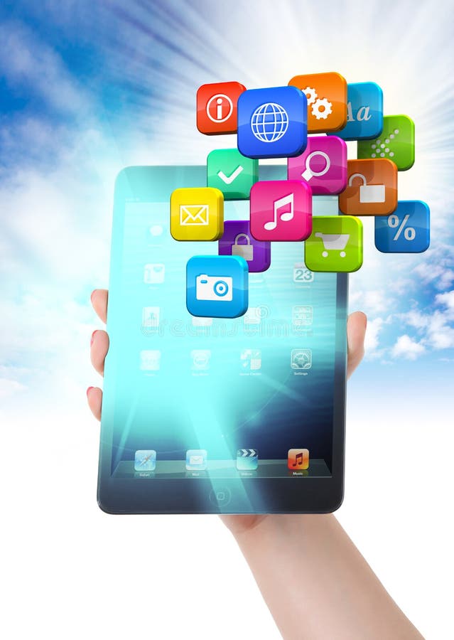 Ipad Mini - Explosión Del App En La Mano Foto editorial - Imagen de ...