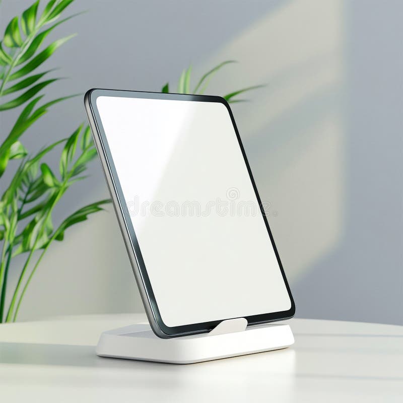 IPad Pro Stand Minimalist Tablet Display Setup Stock Illustration - Illustration of technology ...