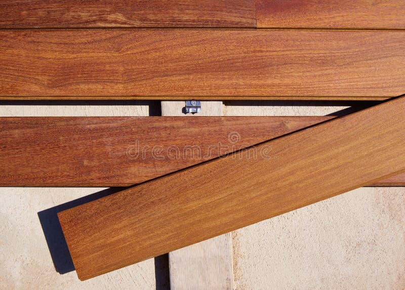 Ipe Decking Deck Wood Installation Clips Fasteners Stock Image - Image ...
