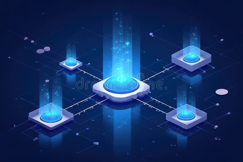 IPFS Hosting Solution stock illustration. Illustration of encryption ...