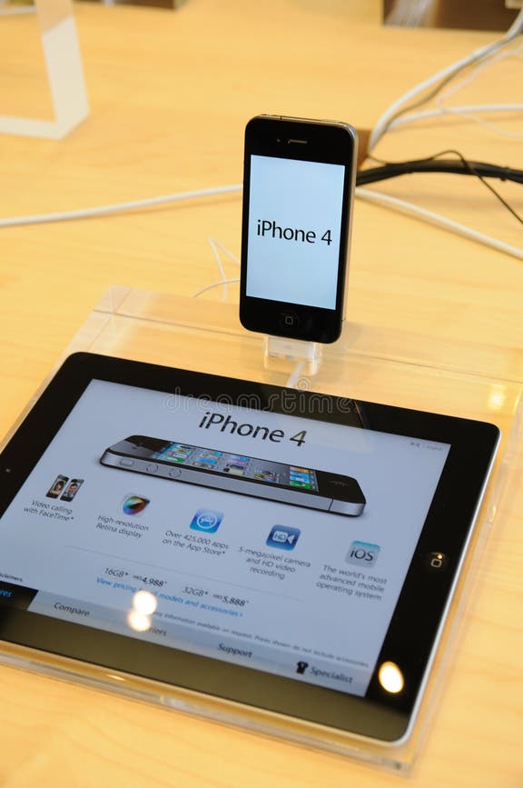 Iphone 4 Display in Apple Store Editorial Stock Image - Image of iphone ...
