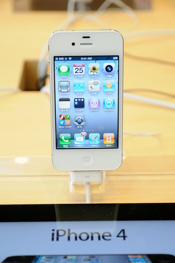 Iphone 4 Display in Apple Store Editorial Stock Image - Image of hong ...