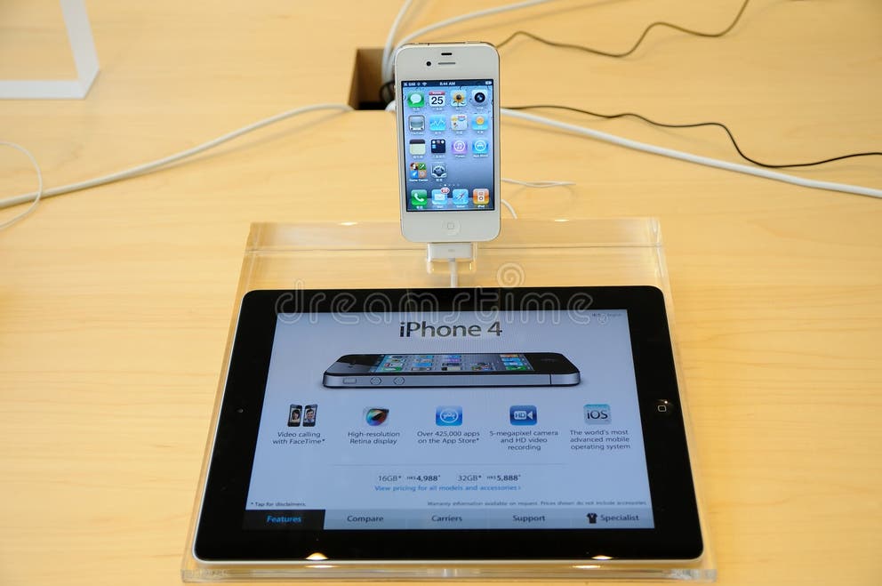 Iphone 4 Display in Apple Store Editorial Stock Image - Image of ...