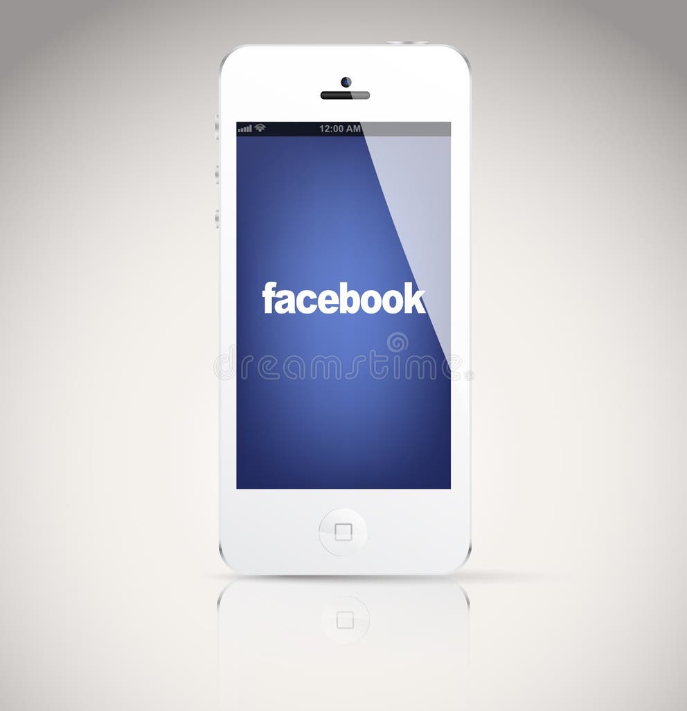Iphone Device Showing Facebook Stock Illustrations – 4 Iphone Device ...