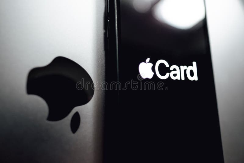 IPhone X with Apple Card Logo on the Screen. Editorial Stock Image ...