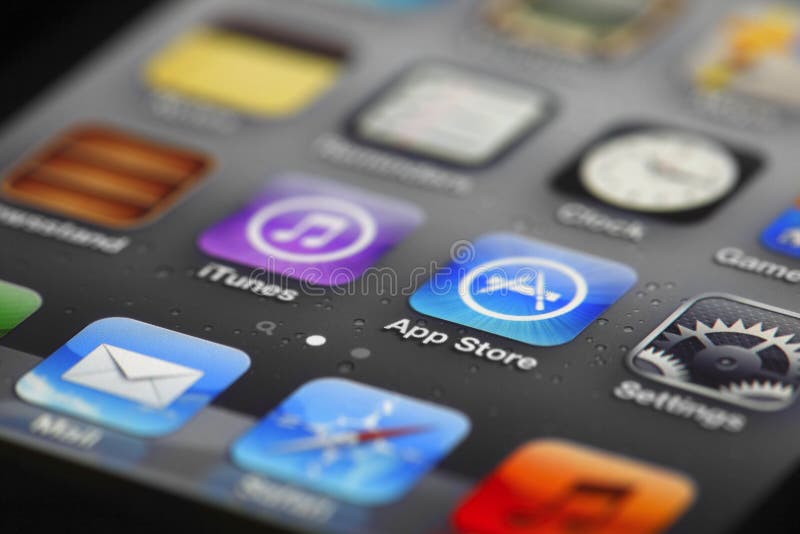IPhone apps and app store editorial stock image. Image of computer ...